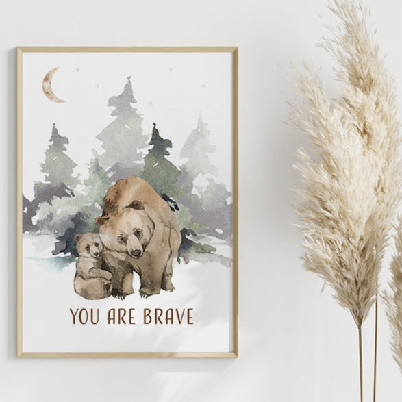 Grizzly You Are BRAVE Printable Wall Art – Snuggly Jacks Australia