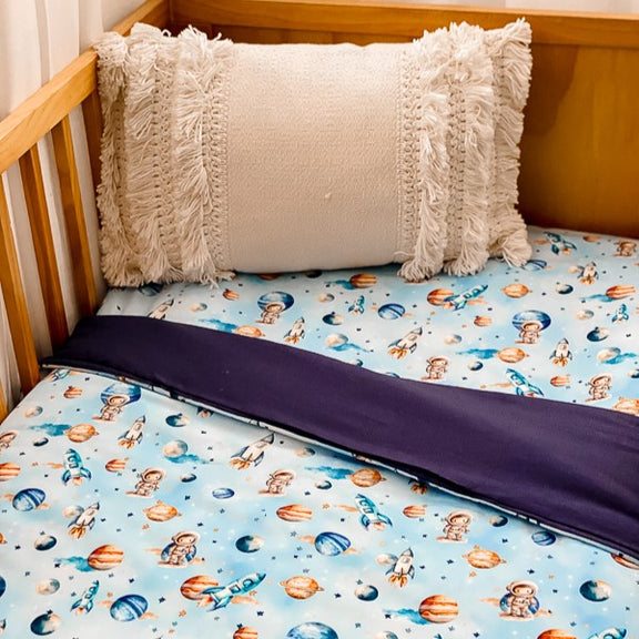 Space Rockets Cot Quilt – Snuggly Jacks