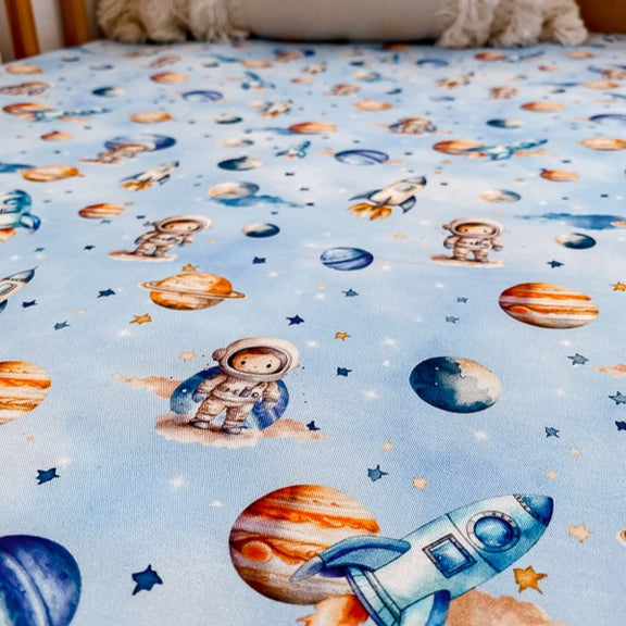 Space Rockets Fitted Cot Sheet – Snuggly Jacks