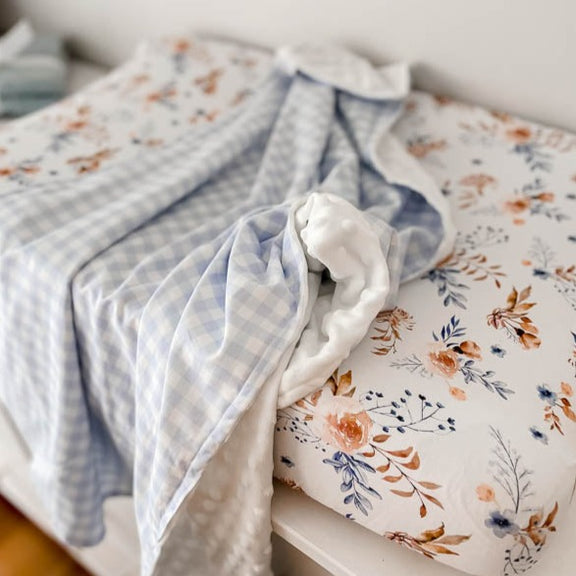 Cornflower Gingham Minky Pram Blanket – Snuggly Jacks